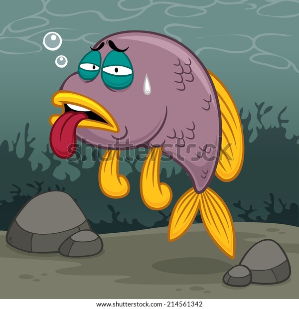 Vector Illustration Cartoon Fish Sick Stock Vector (Royalty Free ...