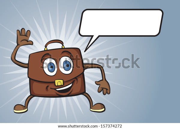 Vector Illustration Cartoon Funny Briefcase Character Stock Vector ...