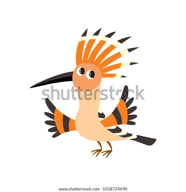Vector Illustration Cartoon Funny Upupa Isolated Stock Vector (Royalty ...