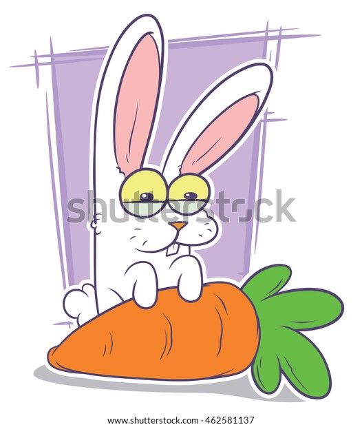 Vector Illustration Cartoon Funny White Rabbit: vector de stock (libre ...