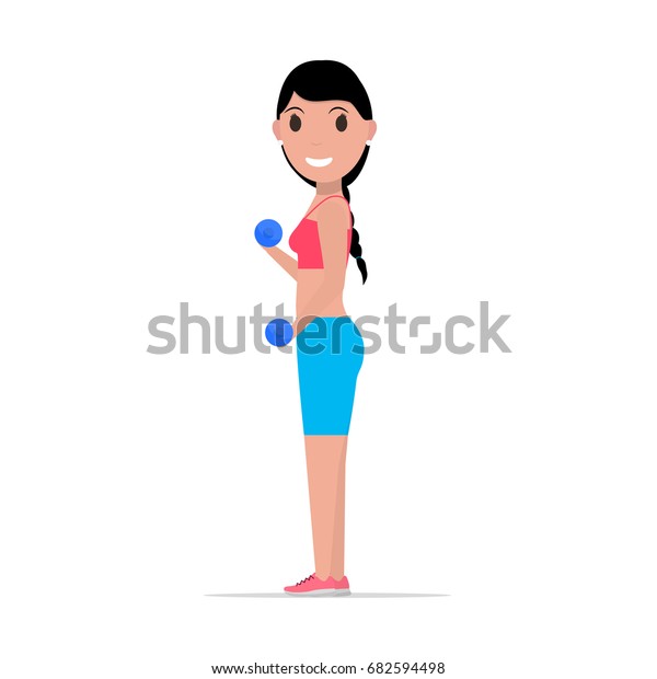 Vector Illustration Cartoon Girl Doing Physical Stock Vector (Royalty ...