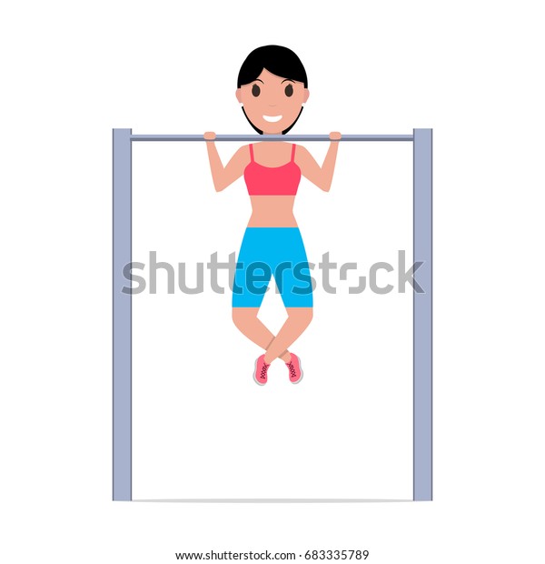 Vector Illustration Cartoon Girl Pulling On Stock Vector (Royalty Free ...