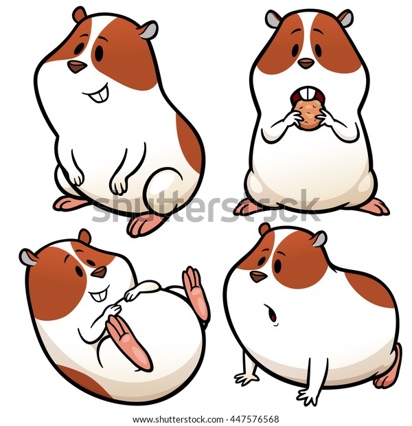 Vector Illustration Cartoon Hamster Character Set Stock Vector (Royalty ...