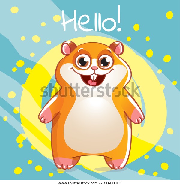 Vector Illustration Cartoon Hamster Hello Stock Vector (Royalty Free ...