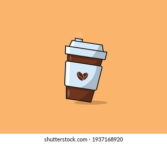 Vector Illustration Cartoon Hot Coffee Stock Vector (Royalty Free ...