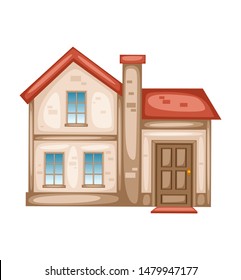Vector Illustration Cartoon House Isolated On Stock Vector (Royalty ...