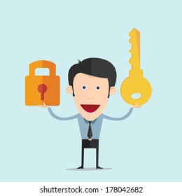 Cartoon Character Conceptual Design Key Success Stock Vector (Royalty ...