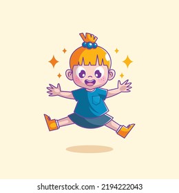 Vector Illustration Cartoon Kids Jumping Stock Vector (Royalty Free ...