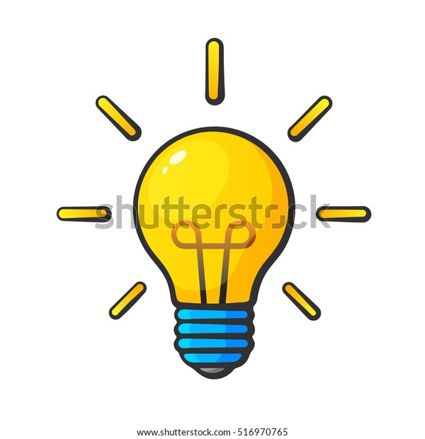 Vector Illustration Cartoon Light Bulb Comic Stock Vector (Royalty Free ...