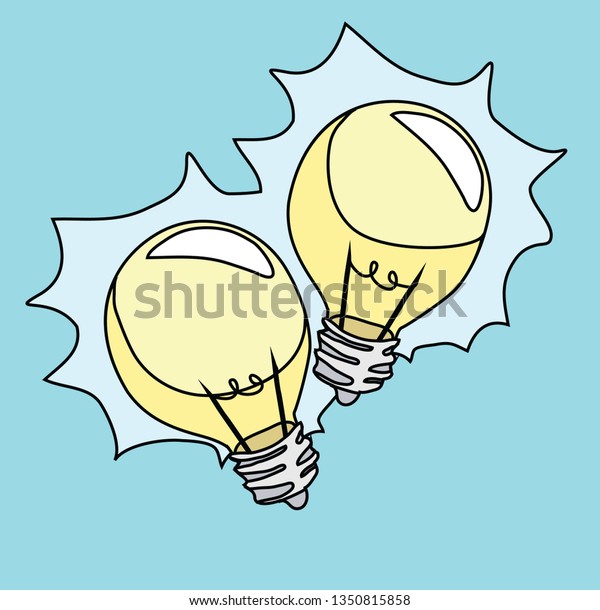 Vector Illustration Cartoon Lightning Bulb Like 库存矢量图（免版税）1350815858 ...
