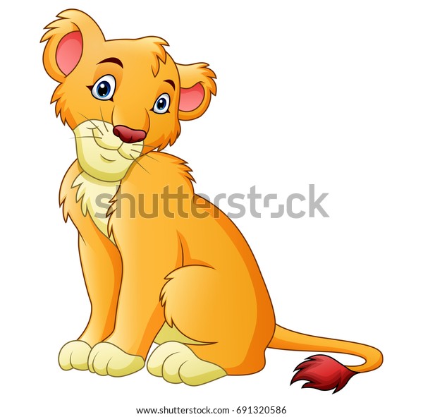 Vector Illustration Cartoon Lioness Isolated On Stock Vector (Royalty ...