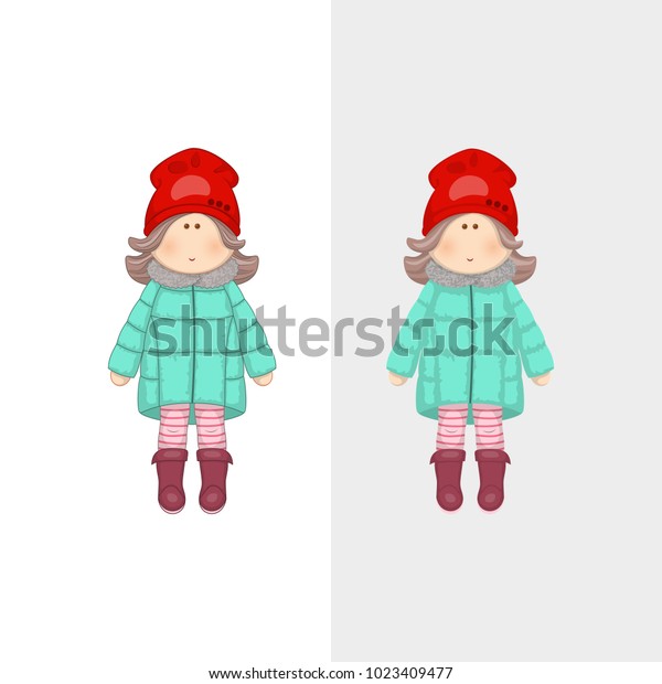 Vector Illustration Cartoon Little Cute Doll Stock Vector (Royalty Free ...