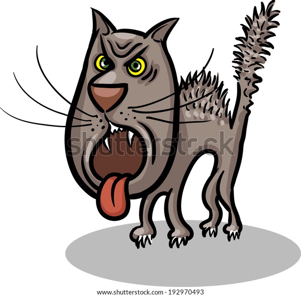 Vector Illustration Cartoon Mad Cat Stock Vector (Royalty Free) 192970493