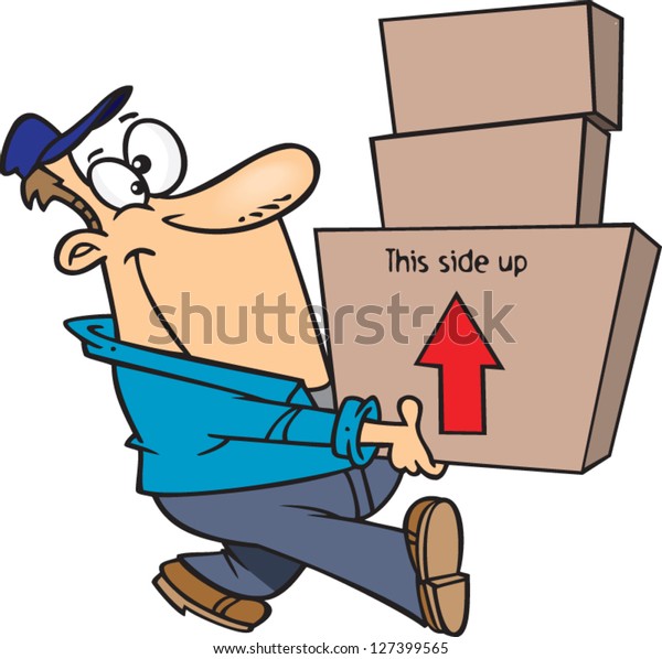 Vector Illustration Cartoon Man Carrying Paper Stock Vector (Royalty ...