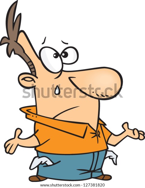 Vector Illustration Cartoon Man Crying Empty Stock Vector (Royalty Free ...