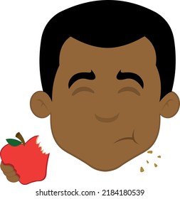 Vector Illustration Cartoon Man Face Eating Stock Vector (Royalty Free ...