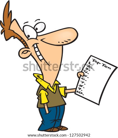 Vector Illustration Cartoon Man Holding List Stock Vector (Royalty Free ...
