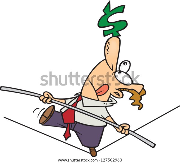 Vector Illustration Cartoon Man Walking On Stock Vector (Royalty Free ...