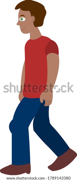 Vector Illustration Cartoon Man Walking Stock Vector (Royalty Free ...