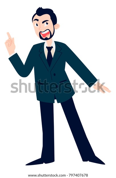 Vector Illustration Cartoon Man Wearing Suit Stock Vector (Royalty Free ...