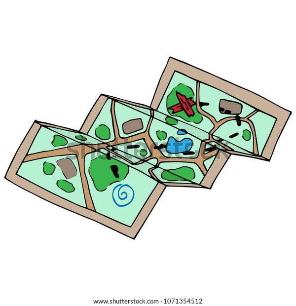 Vector Illustration Cartoon Map Treasure Hunting Stock Vector (Royalty ...