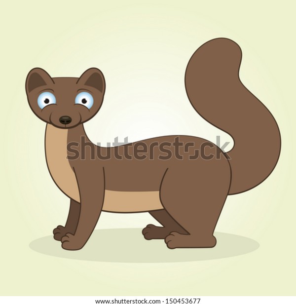 Vector Illustration Cartoon Marten Stock Vector (Royalty Free ...