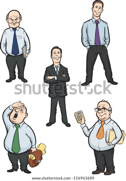 Vector Illustration Cartoon Office Men Figures Stock Vector (Royalty ...