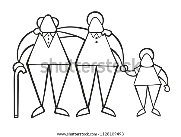 Vector Illustration Cartoon Old Man Standing Stock Vector (Royalty Free ...