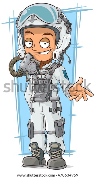 Vector Illustration Cartoon Pilot Cool White Stock Vector (Royalty Free ...