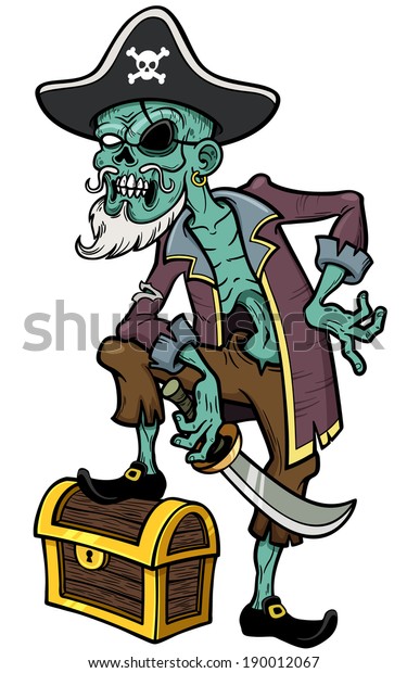 Vector Illustration Cartoon Pirate Zombie: เวกเตอร์สต็อก (ปลอดค่า ...