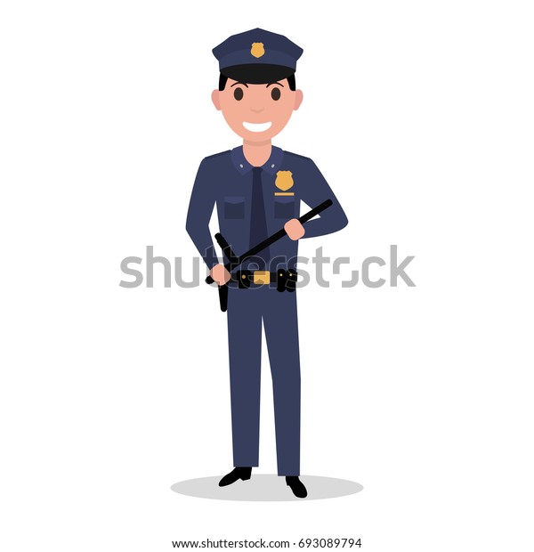 Vector Illustration Cartoon Policeman Uniform Police 库存矢量图（免版税 ...