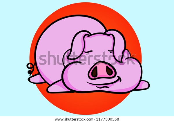 Vector Illustration Cartoon Pork Stock Vector (Royalty Free) 1177300558 ...
