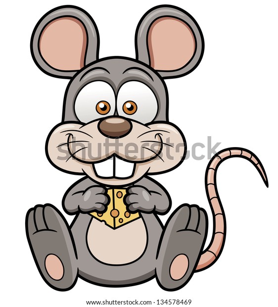Vector Illustration Cartoon Rat Cheese Stock Vector (Royalty Free ...