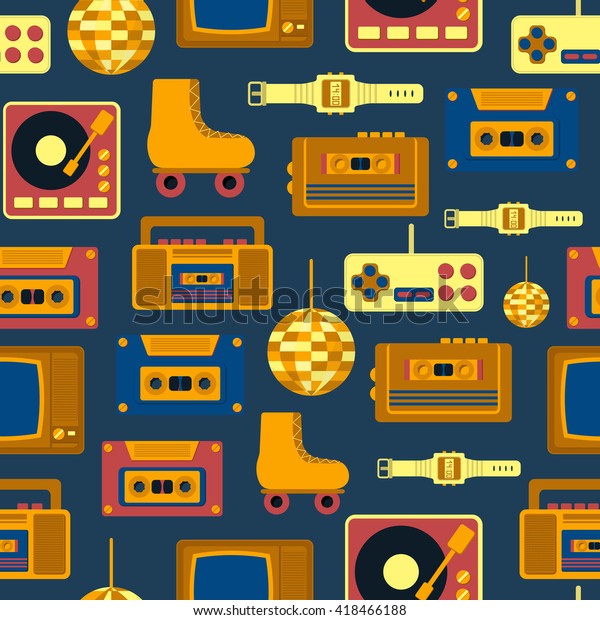 Vector Illustration Cartoon Retro 1980 60s Stock Vector (Royalty Free ...
