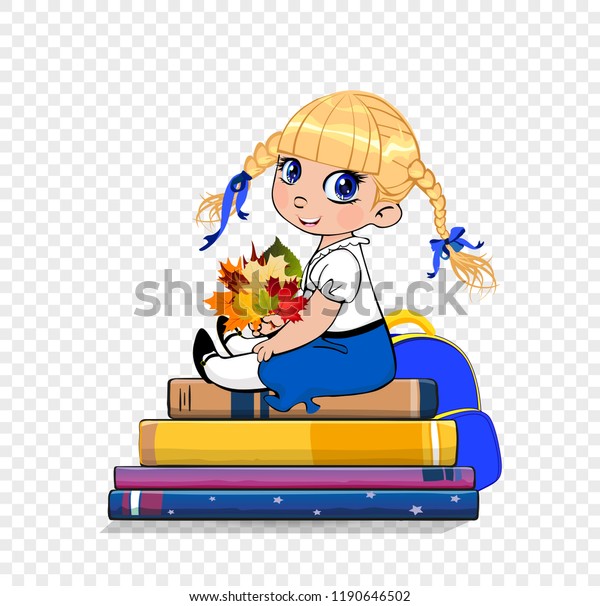 Vector Illustration Cartoon School Baby Girl: เวกเตอร์สต็อก (ปลอดค่า ...