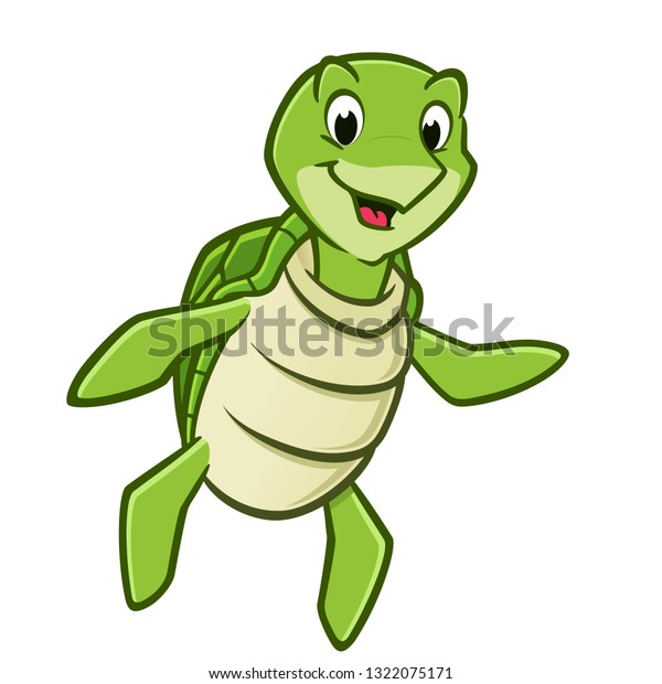 Vector Illustration Cartoon Sea Turtle Design Stock Vector (Royalty ...