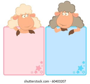 Vector Illustration Cartoon Sheep Frame Stock Vector (Royalty Free ...