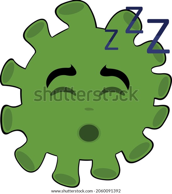 Vector Illustration Cartoon Sleeping Bacteria Virus Stock Vector ...