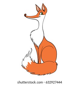 Vector Illustration Cartoon Sly Fox Stock Vector (Royalty Free ...
