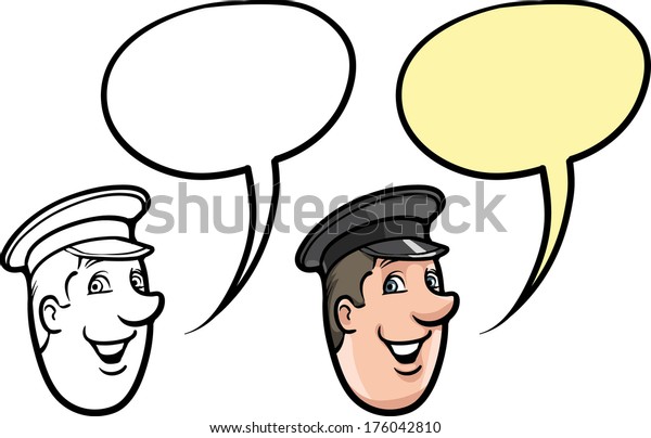 Vector Illustration Cartoon Smiling Chauffeur Face Stock Vector ...