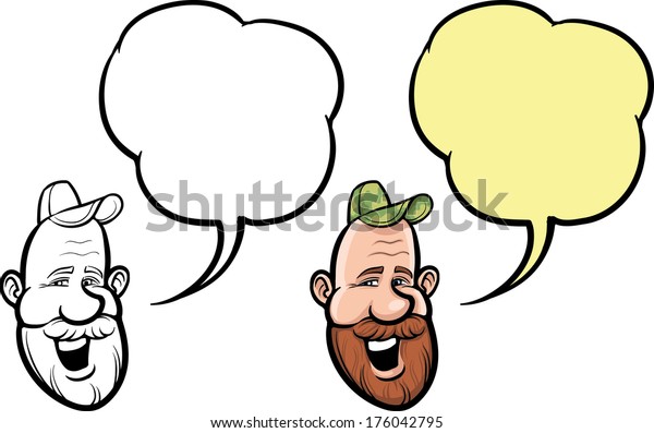 Vector Illustration Cartoon Smiling Man Red Stock Vector (Royalty Free ...