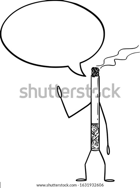 Vector Illustration Cartoon Smoking Cigarette Character Stock Vector ...
