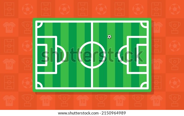 Vector Illustration Cartoon Soccer Field Background: เวกเตอร์สต็อก ...