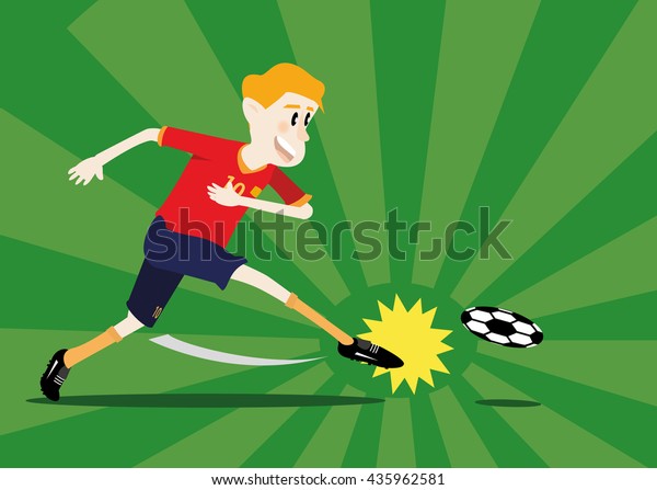 Vector Illustration Cartoon Soccer Player Shooting Stock Vector ...