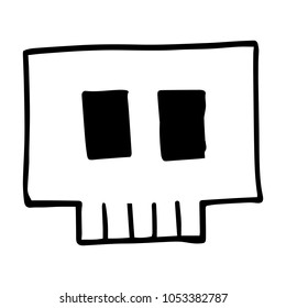 Vector Illustration Cartoon Square Skull Hand Stock Vector (Royalty ...