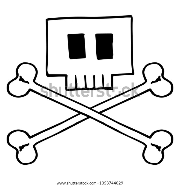 Vector Illustration Cartoon Square Skull Hand Stock Vector (Royalty ...