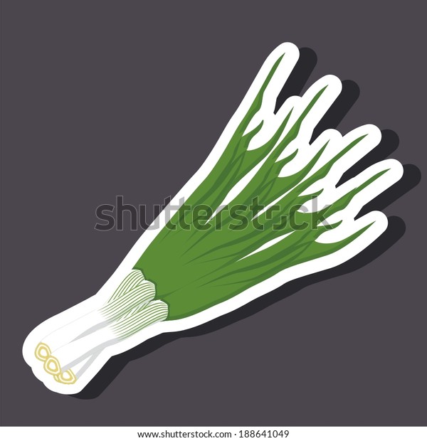 Vector Illustration Cartoon Stickers Vegetables Chives Stock Vector ...