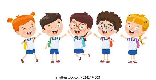 Vector Illustration Cartoon Students Stock Vector (Royalty Free ...