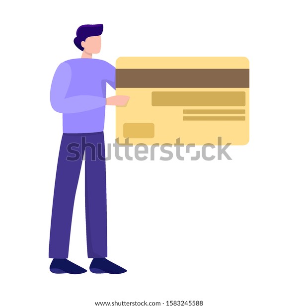 Vector Illustration Cartoon Style Man Holding Stock Vector (Royalty ...