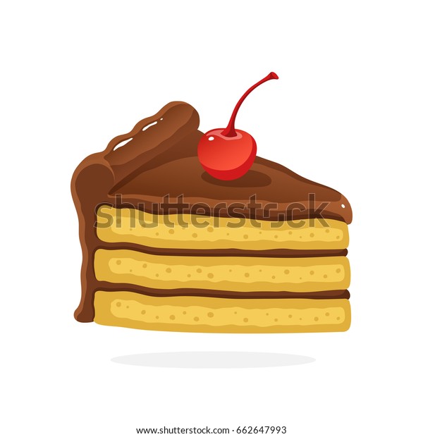 Vector Illustration Cartoon Style Piece Cake Stock Vector (Royalty Free ...